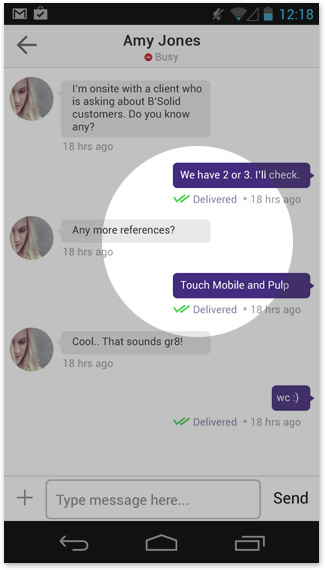 Message Delivery Confirmation - Office Chat