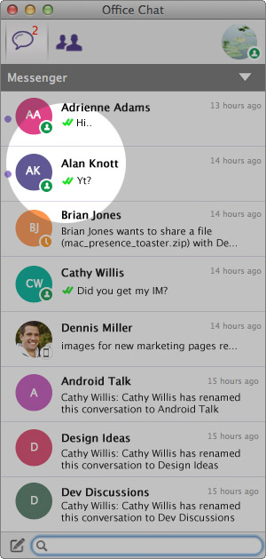 Message Delivery Confirmation - Office Chat