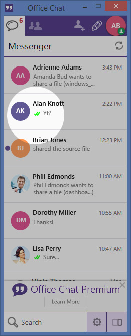 Message Delivery Confirmation - Office Chat